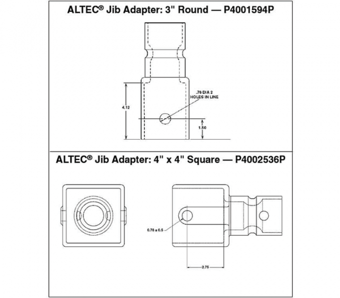 Chance Jib Adapters for Altec Trucks