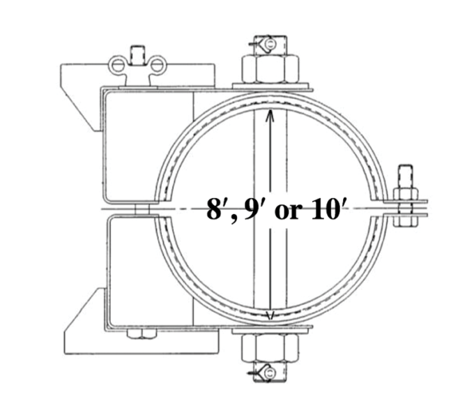 Boom Adapters for ALTEC® trucks with 8′ slide pad on reinforcement collar